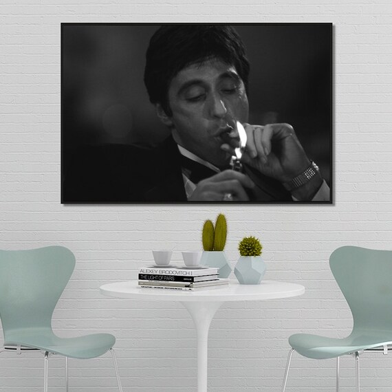 Movie Poster Scarface Meeting Vintage Poster Black and White | Etsy