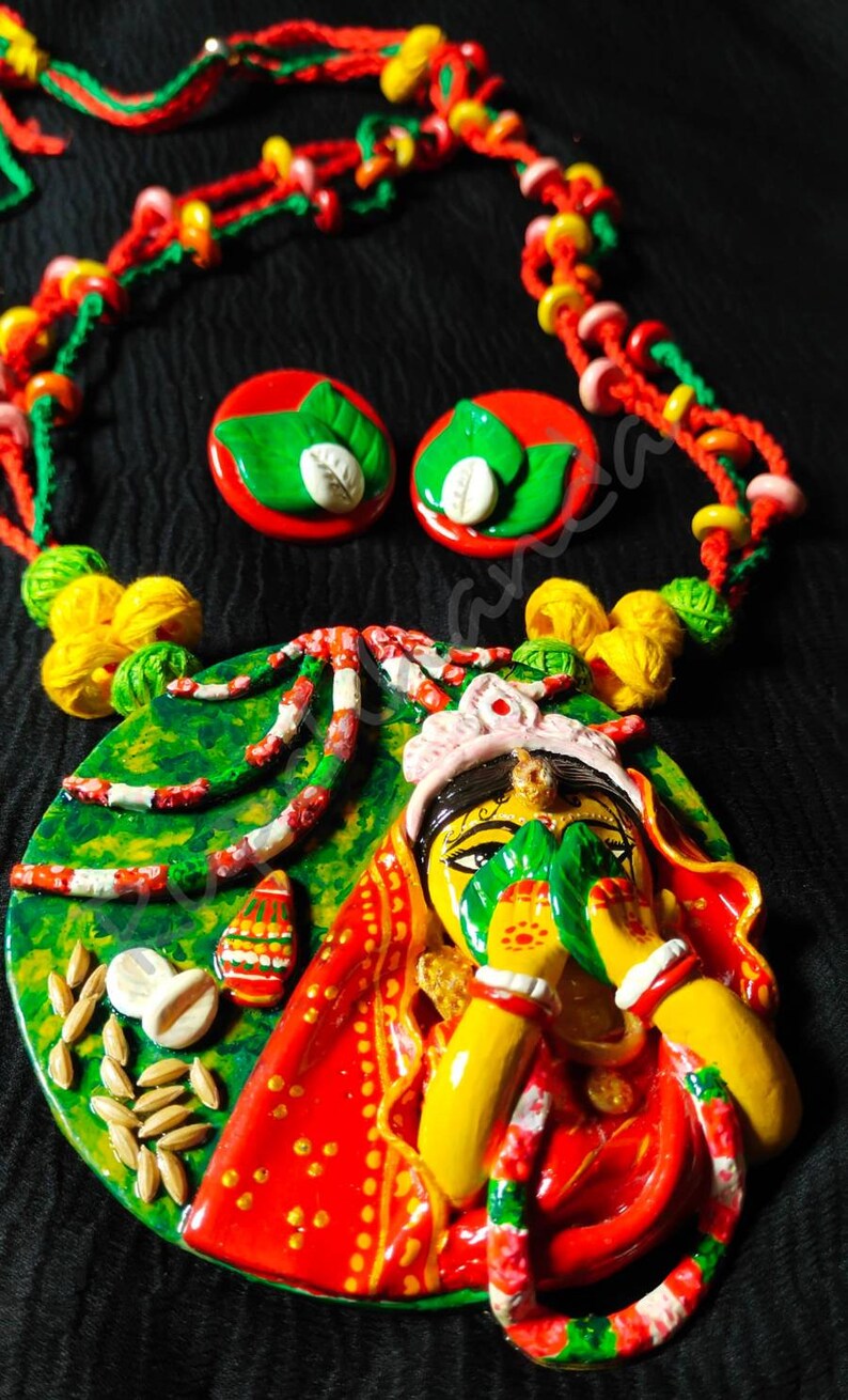 Exclusive Handmade Clay Jewellery Set With Necklace and Earrings - Etsy