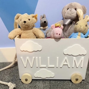 Personalised Wooden Toy Box With Wheels - Etsy