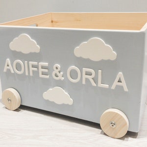 Personalised Wooden Toy Box With Wheels - Etsy
