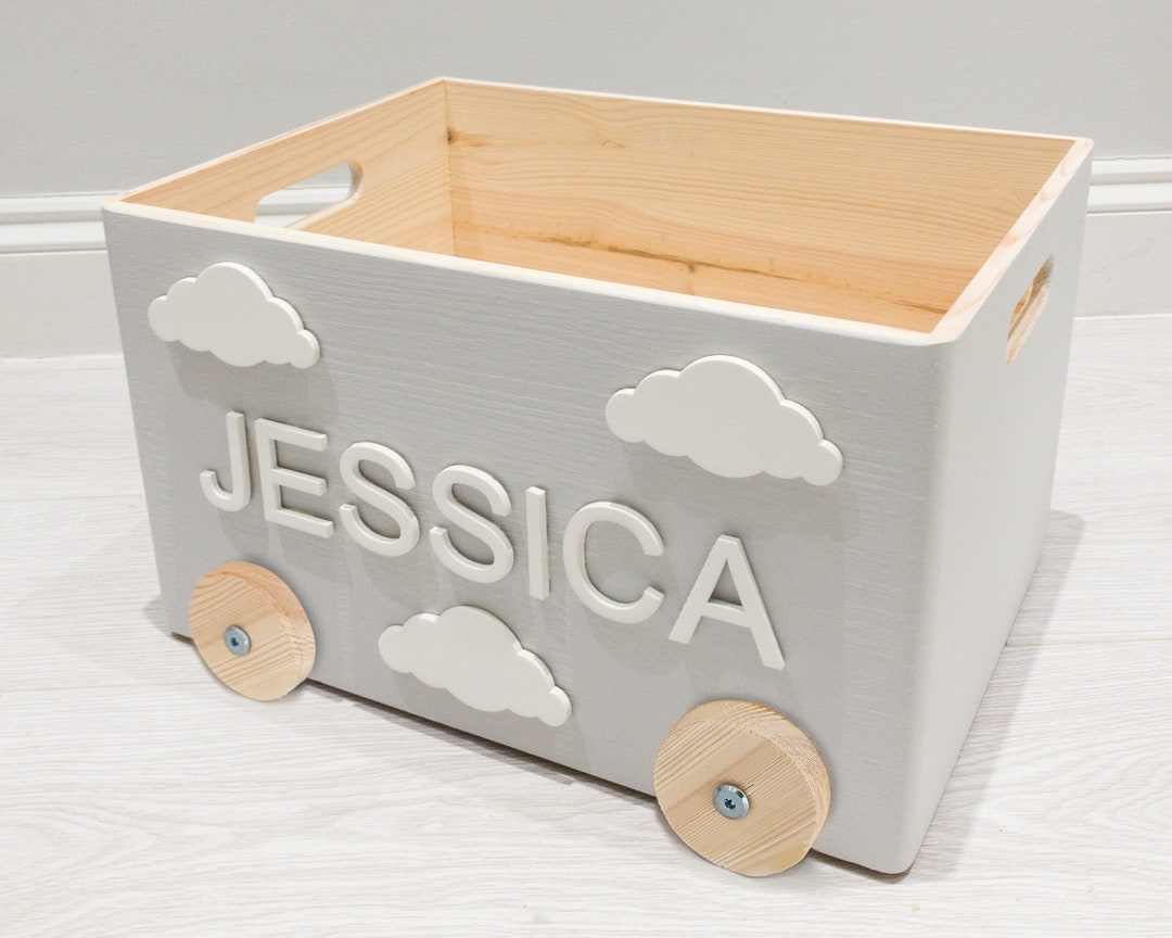 Personalised Wooden Toy Box With Wheels - Etsy