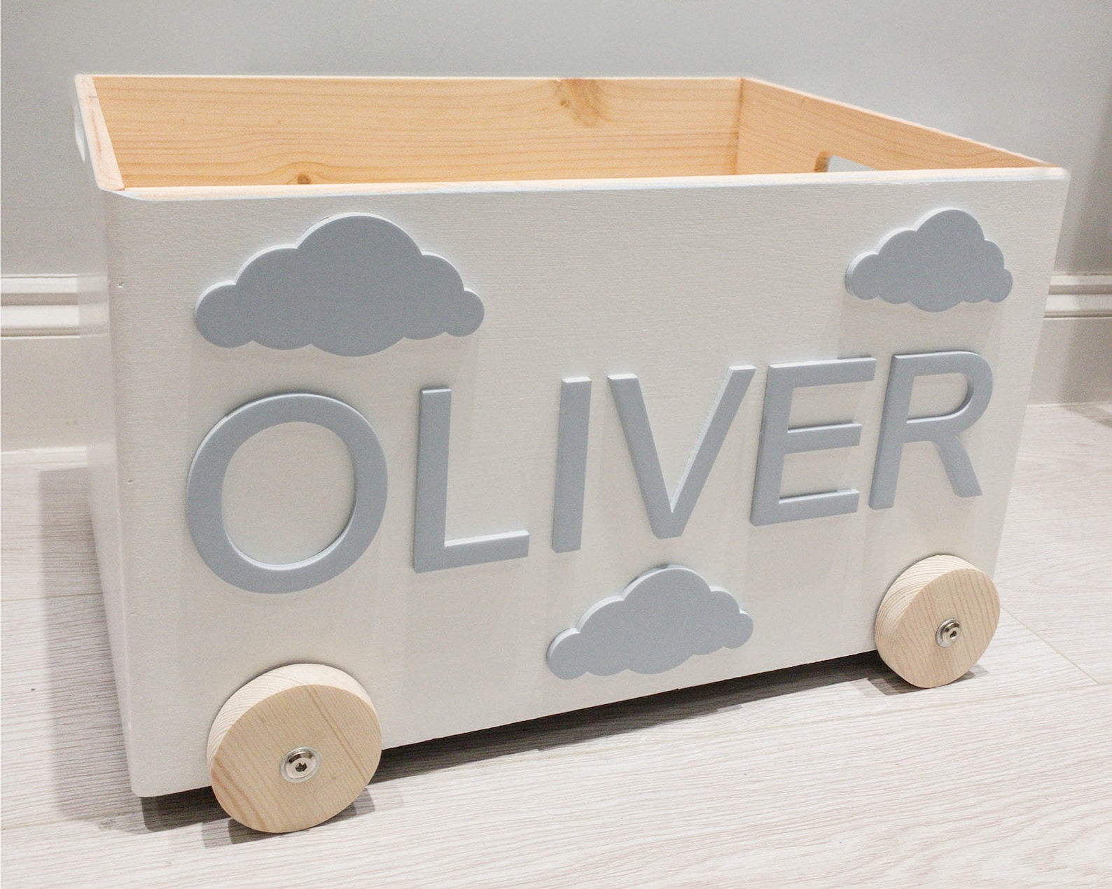 Personalised Wooden Toy Box With Wheels - Etsy