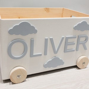 Personalised Wooden Toy Box With Wheels - Etsy