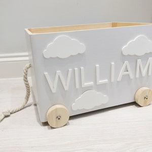 Personalised Wooden Toy Box With Wheels - Etsy