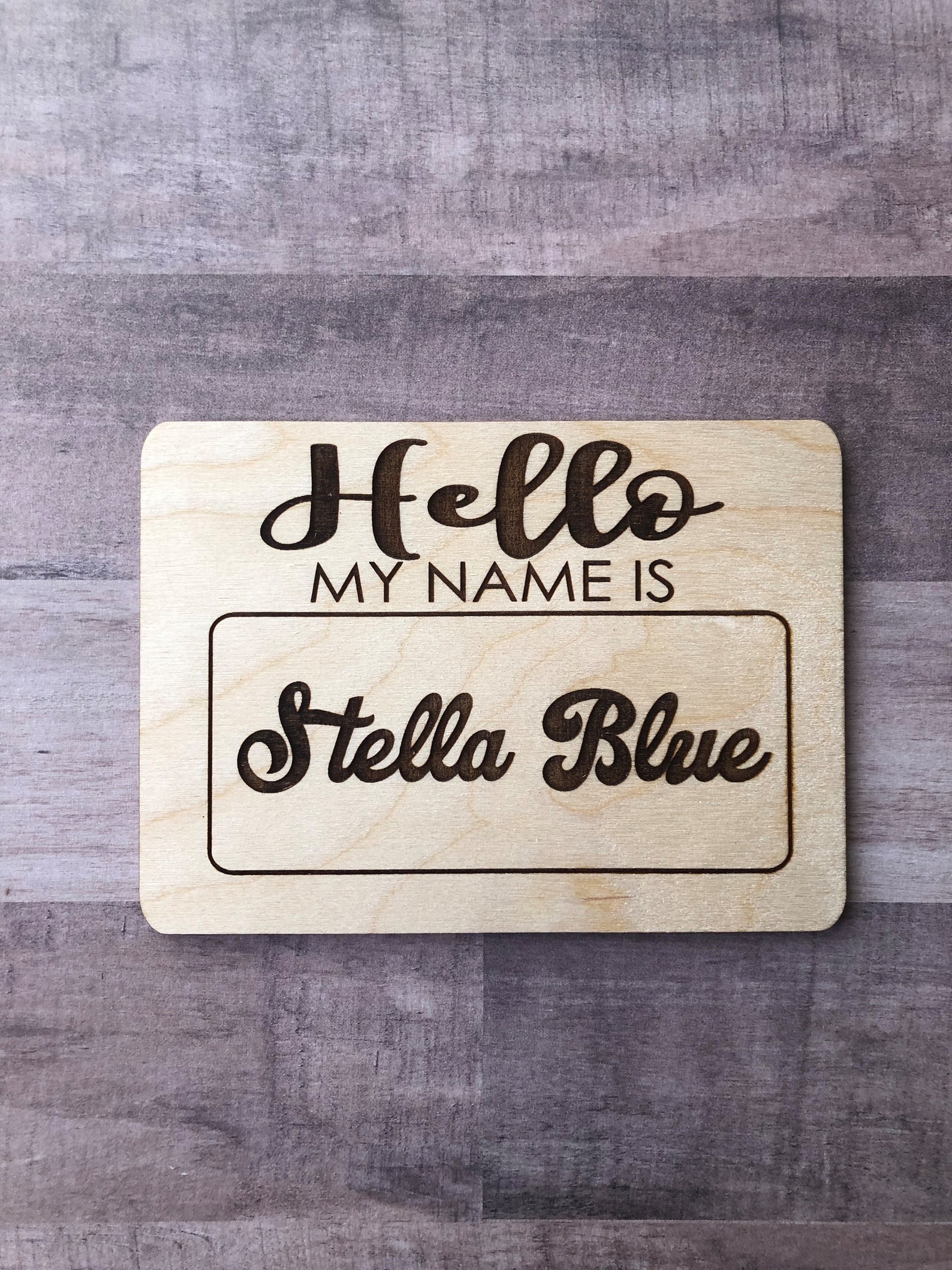 Hello My Name is Sign Baby Name Sign Wooden Baby Name Announcement - Etsy