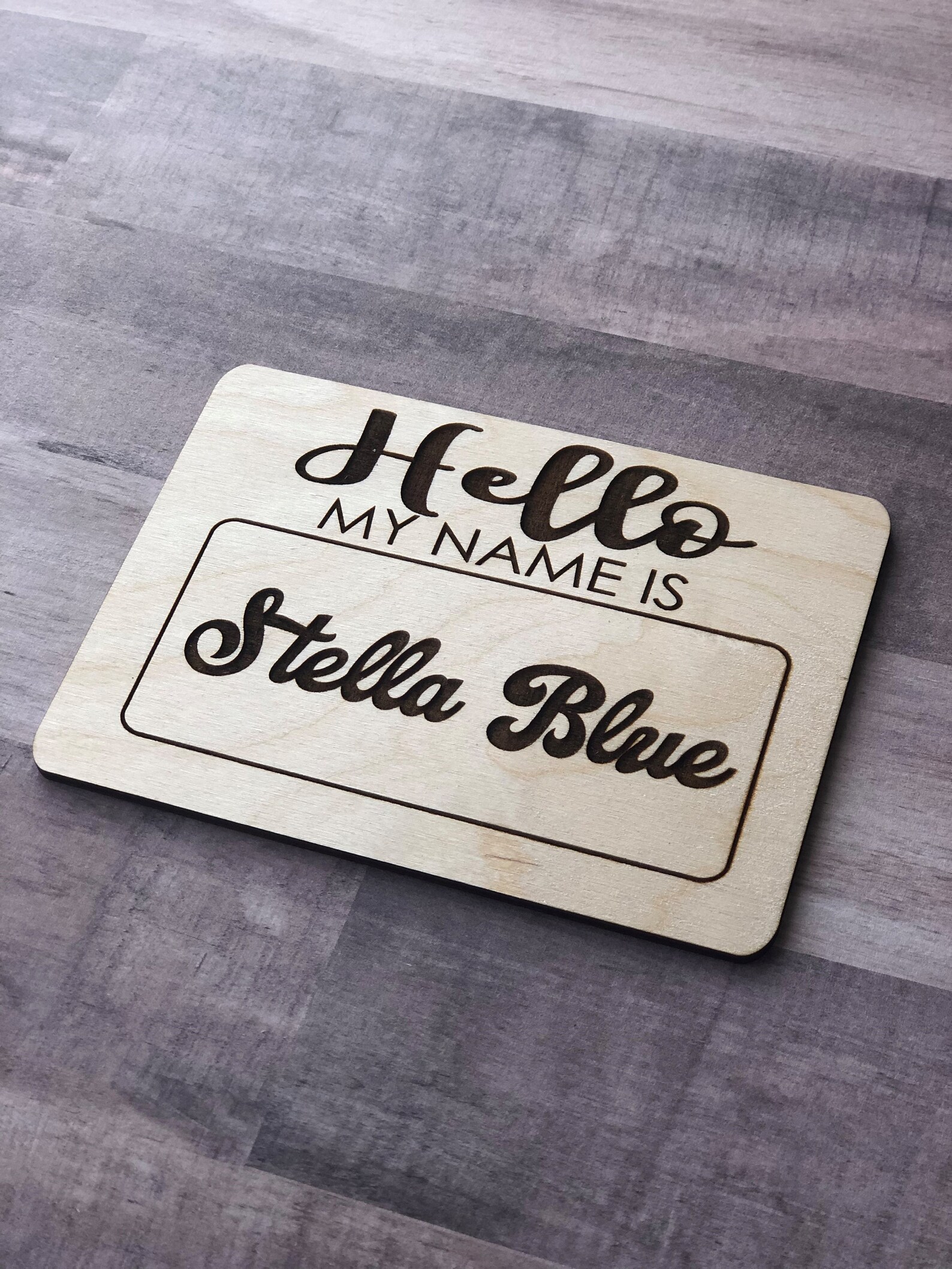 Hello My Name is Sign Baby Name Sign Wooden Baby Name Announcement - Etsy