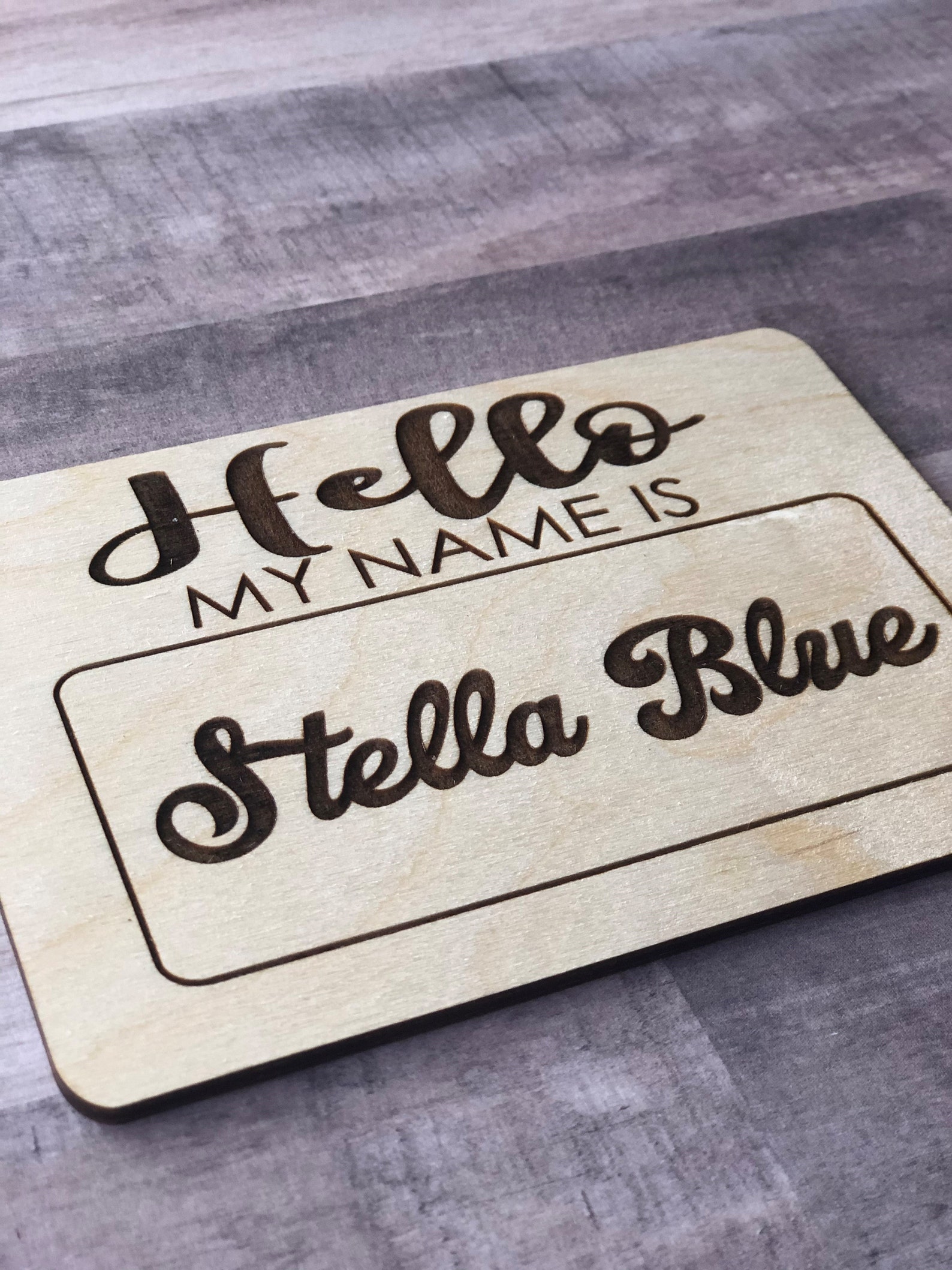Hello My Name is Sign Baby Name Sign Wooden Baby Name Announcement - Etsy