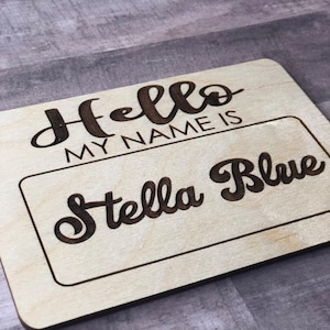 Hello My Name is Sign Baby Name Sign Wooden Baby Name Announcement - Etsy