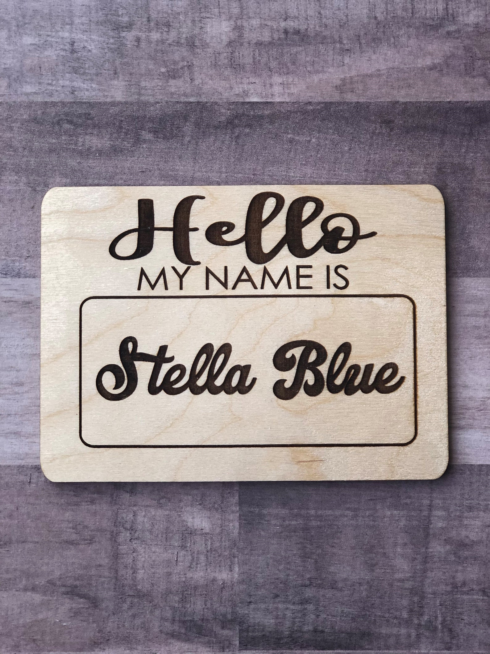 Hello My Name is Sign Baby Name Sign Wooden Baby Name Announcement - Etsy