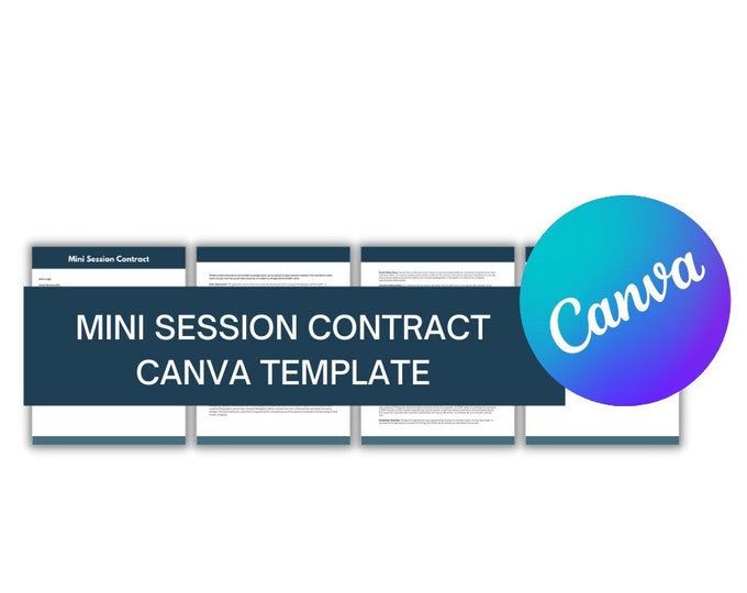 Mini Session Contract for Canva Mini Session Photography - Etsy