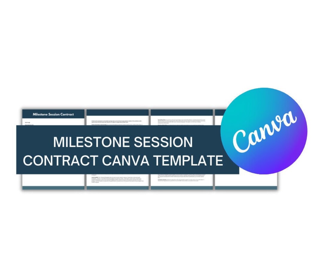 Milestone Session Contract for Canva, Mini Session, Photography Session ...