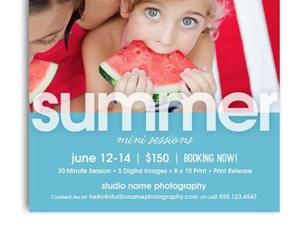 Summer Mini Session Template, Watercolor Floral Summer Mini Sessions ...