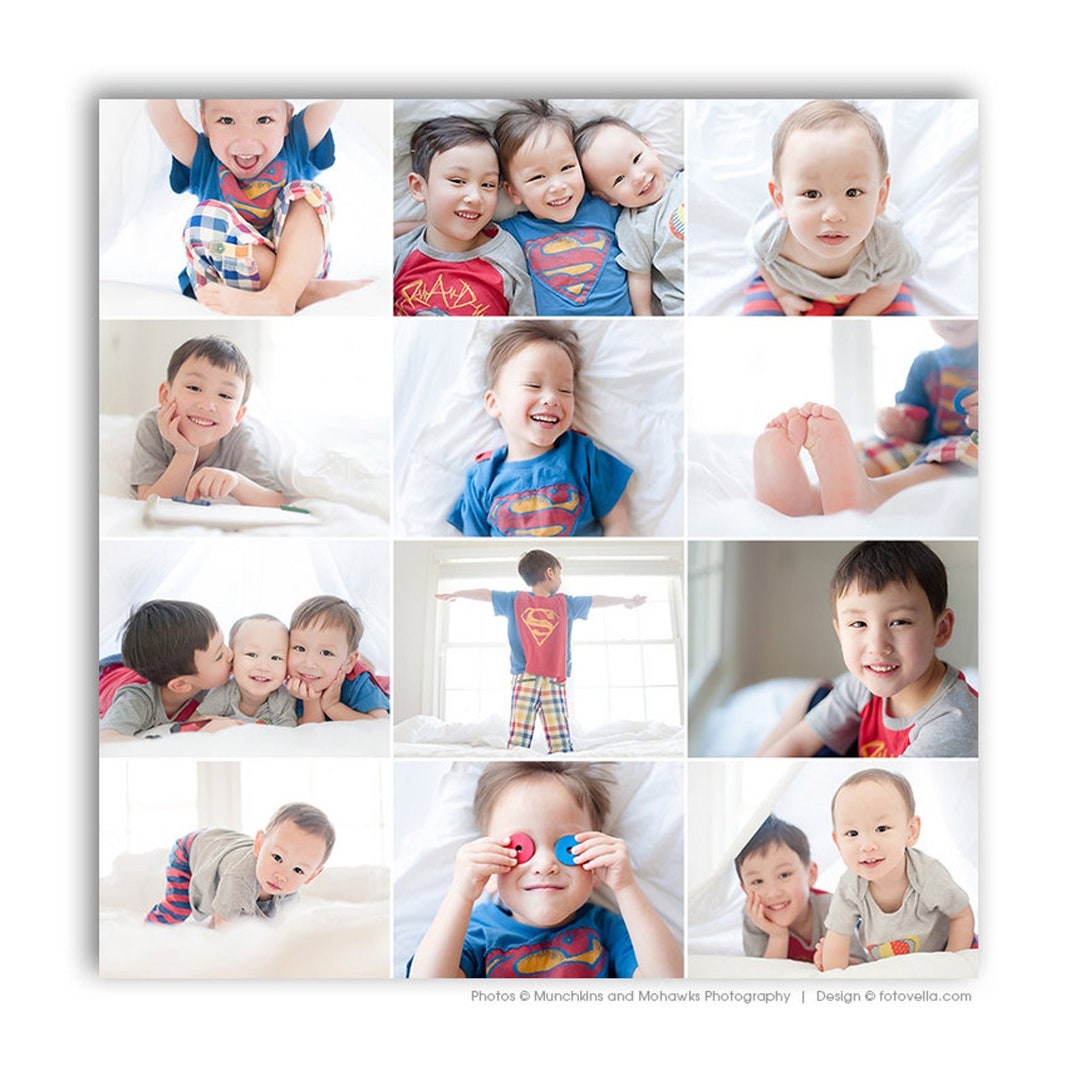 Photo Collage Template for Photographers - 24 Inch Square Photo Collage ...