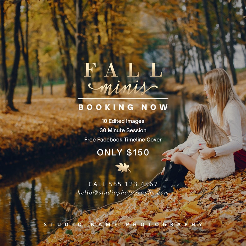 Fall Mini Session Marketing Template Fall Canva Marketing - Etsy