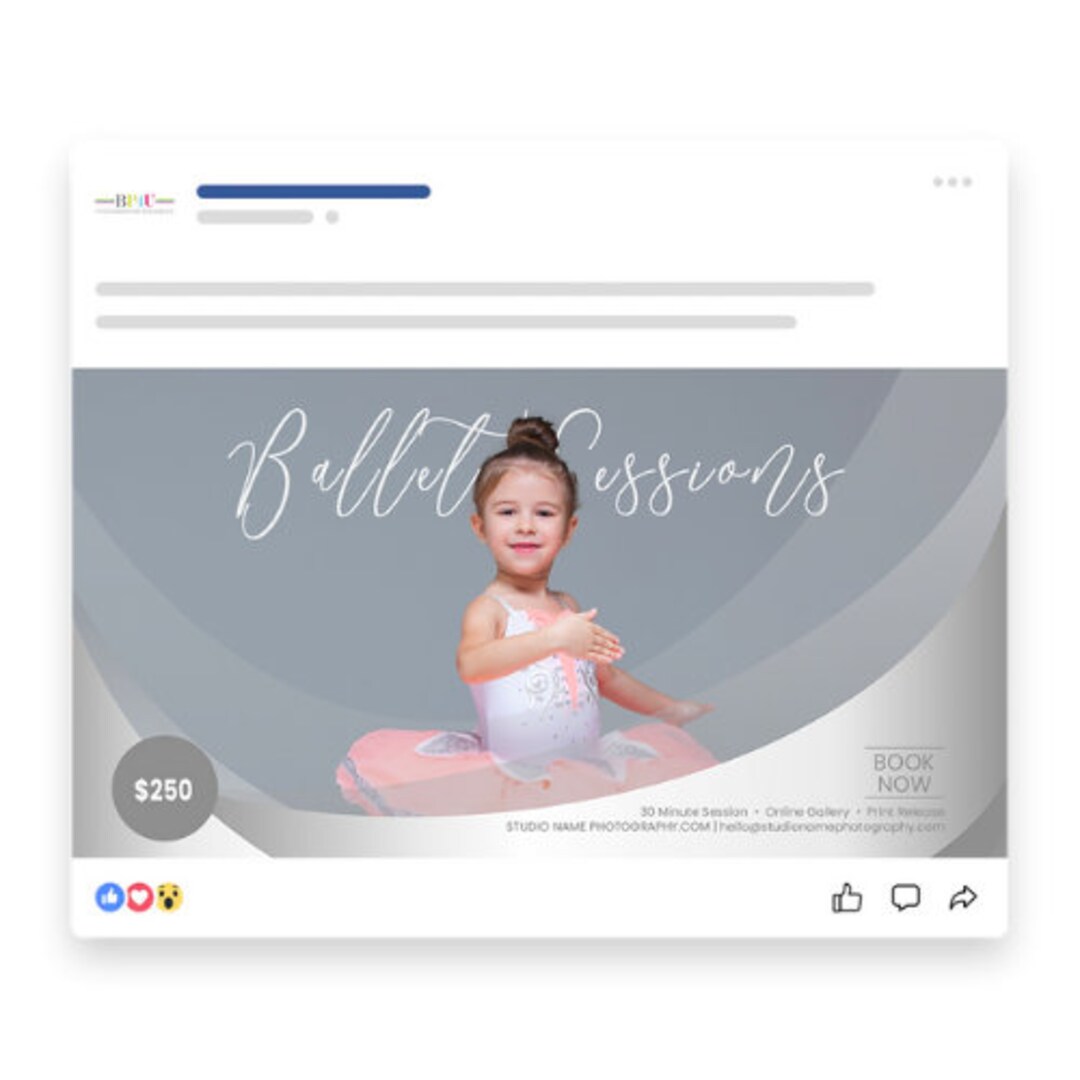 Ballet Sessions Marketing Templates for Photographers, Ballet ...