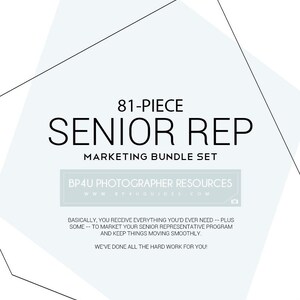 Senior Rep Marketing Bundle, Senior Photographer Marketing Kit, Senior ...