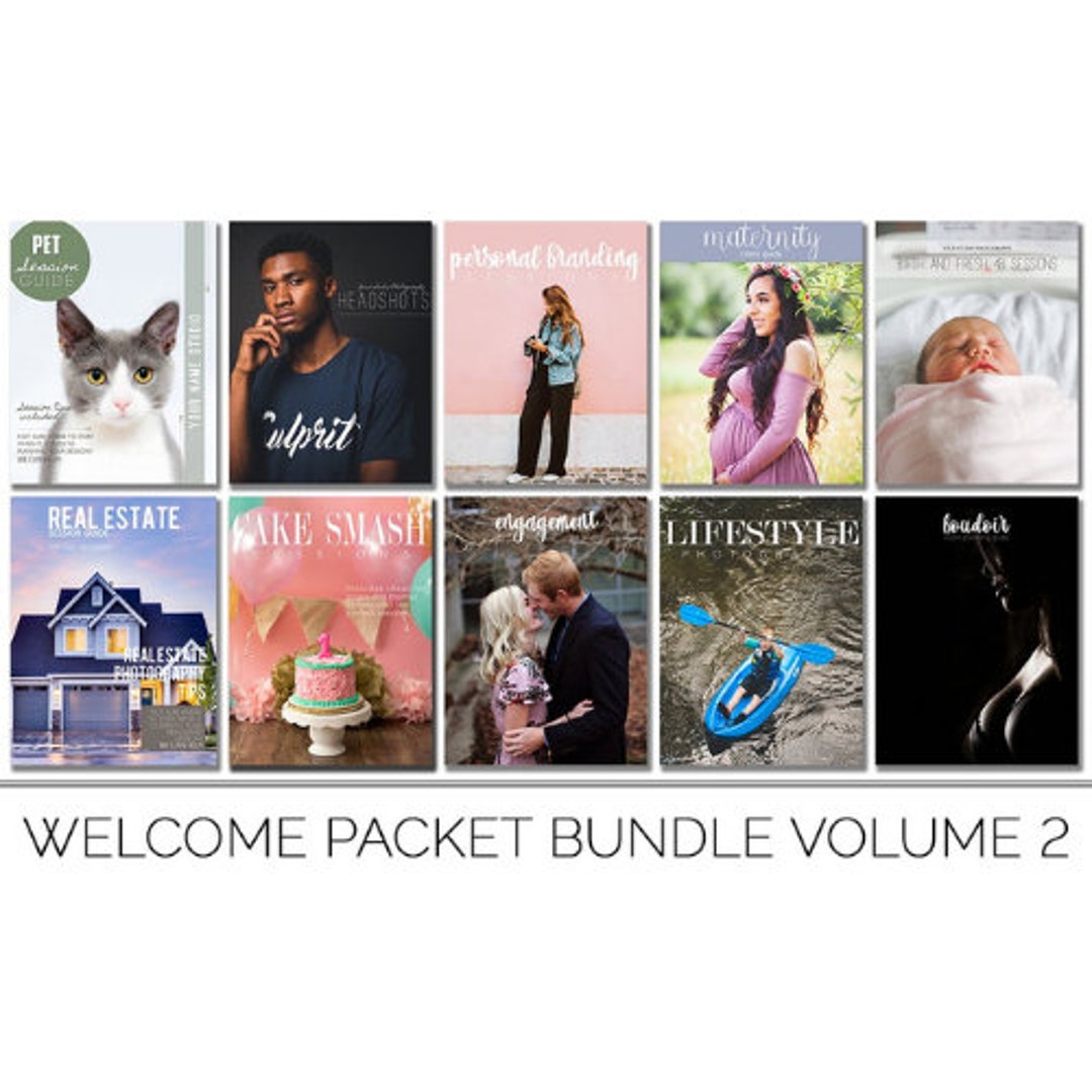 Photography Welcome Packet Bundle, Client Guide Bundle, Magazine ...