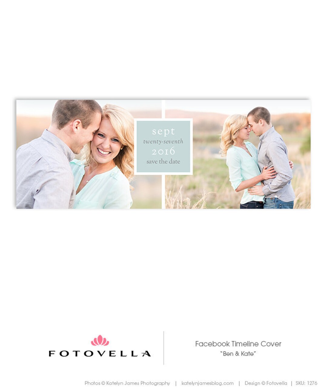 Save the Date Facebook Cover - Engagement Announcement - Ben & Kate - Etsy
