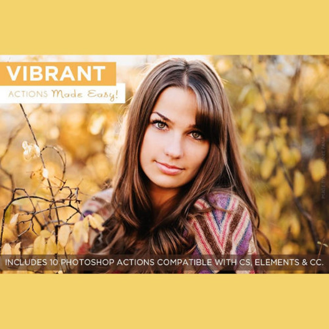 10 Vibrant Photoshop Actions, Color Pop Editing Tools, Portrait ...