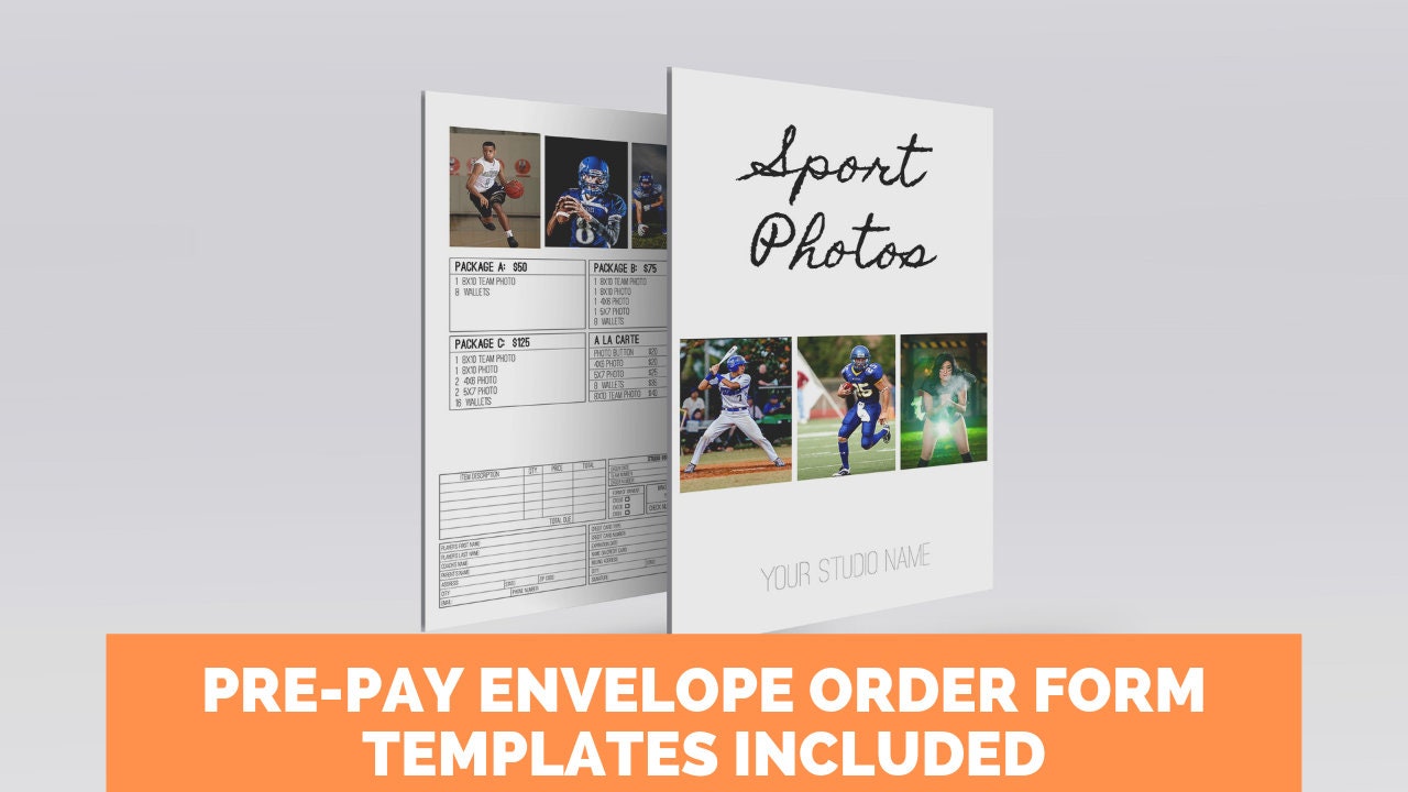 Photography Order Form Templates, Canva Order Sheets, Sports & School ...
