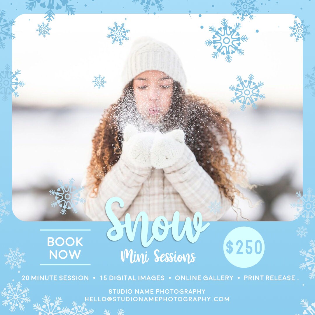 Snow Mini Session Marketing Templates for Photographers 3 - Etsy