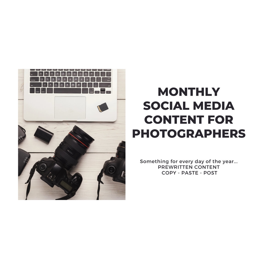 Monthly Non-niche-specific Photography Social Media Content, Copy Paste ...