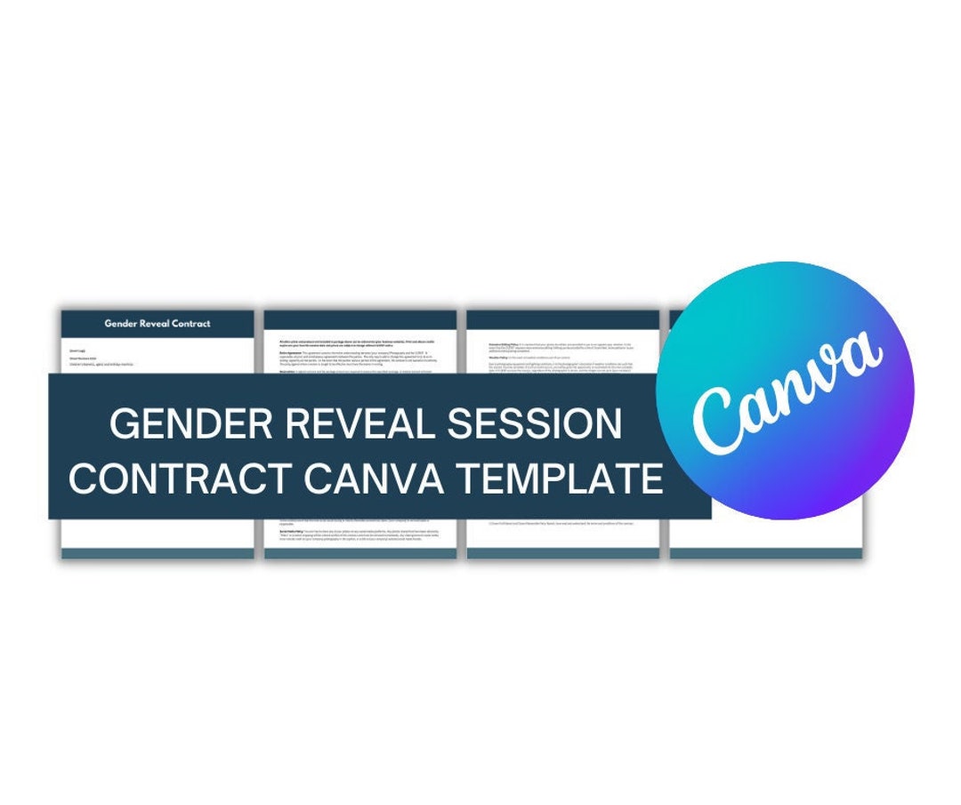 Gender Reveal Session Contract for Canva, Gender Reveal, Photography ...