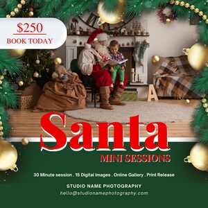 Santa Mini Session Template for CANVA, Photography Christmas Mini ...