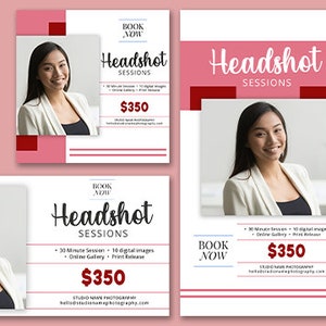 Headshot Mini Session Templates | Photography Marketing Graphics ...