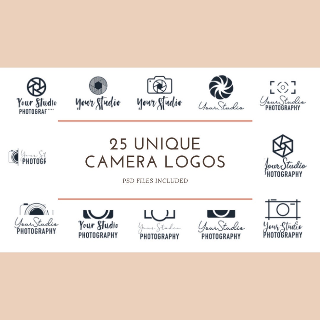 Camera Logo Bundle | 25 Unique Photography Logos | PSD Templates - Etsy