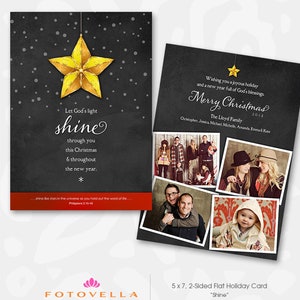 Christian Christmas Card Template - Chalkboard Design - Inspirational ...