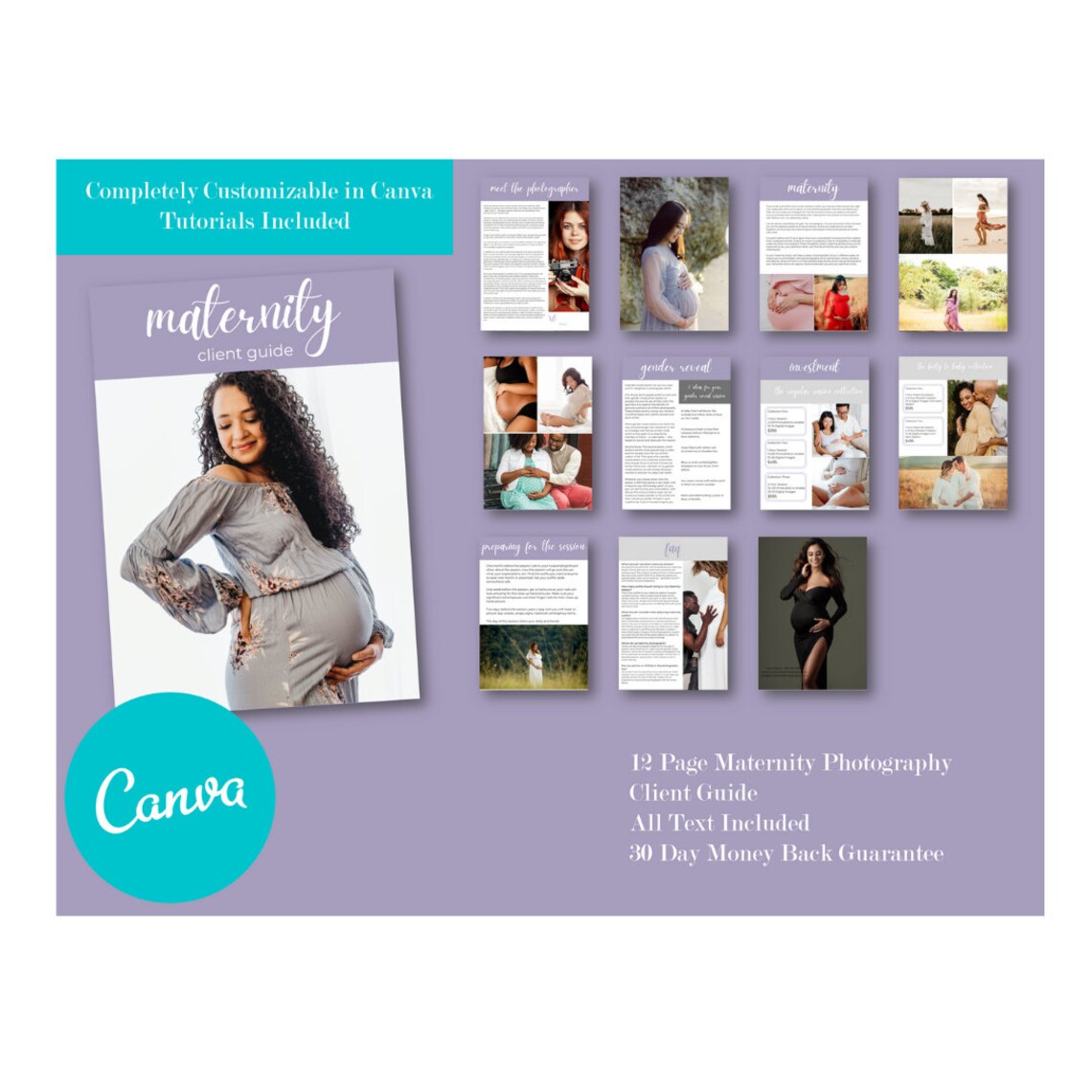 Maternity Photography Welcome Packet for Canva Client Guide - Etsy