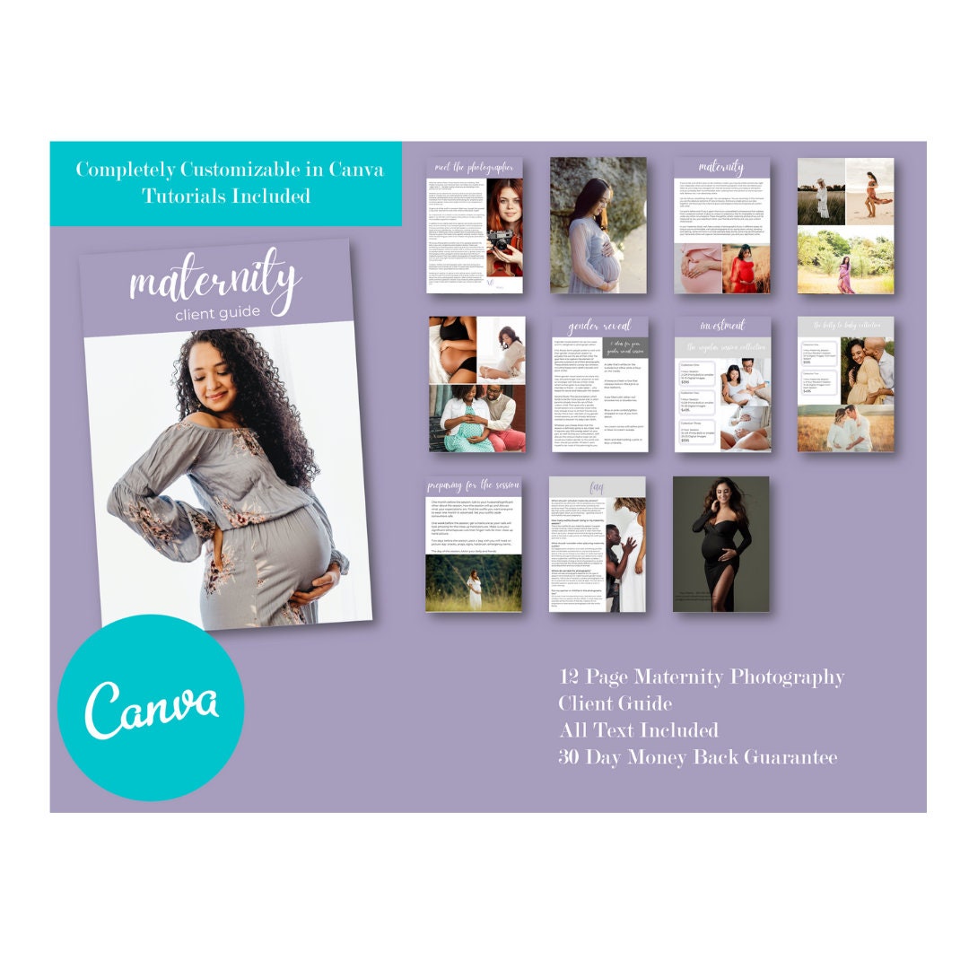 Maternity Photography Welcome Packet for Canva Client Guide - Etsy