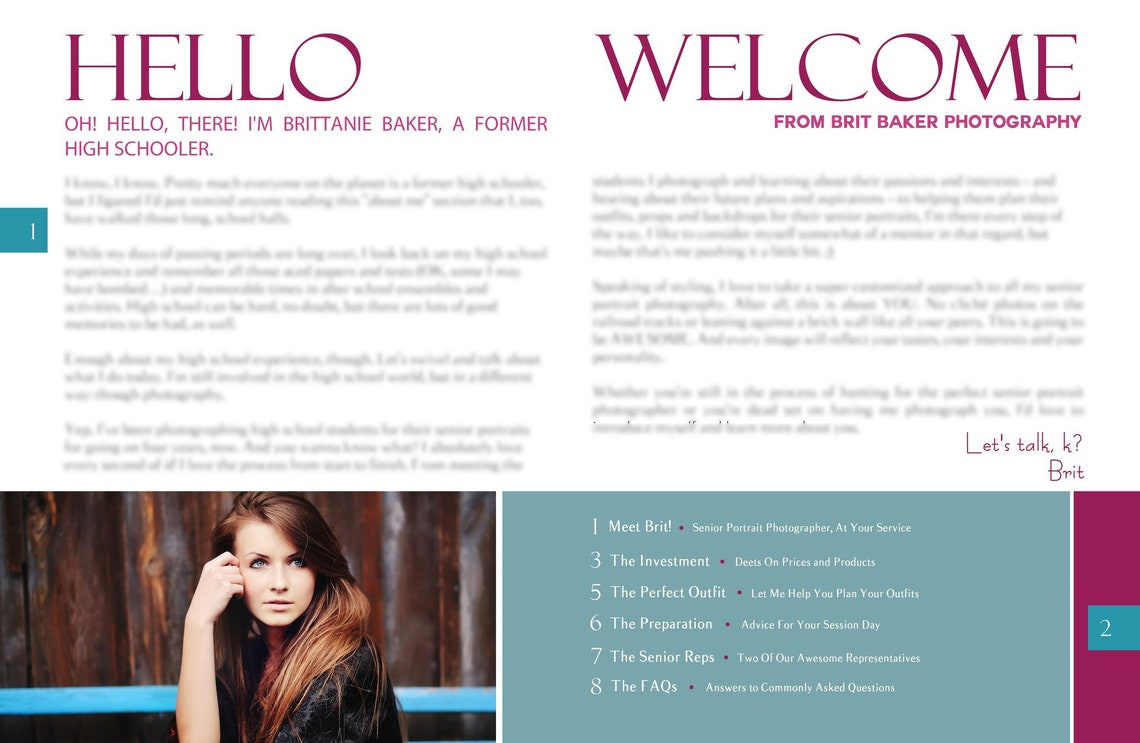 Senior Welcome Packet Magazine Template 2nd Edition for - Etsy