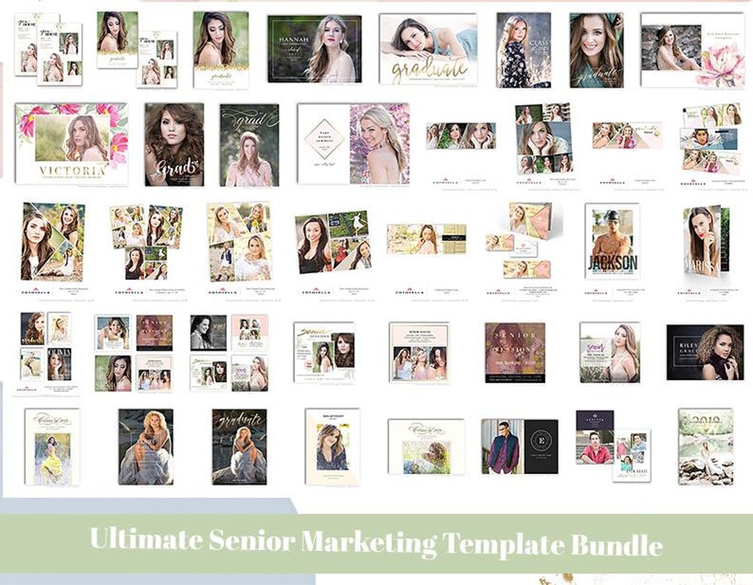 Senior Photography Marketing Template Bundle, Over 65 Templates, Senior ...