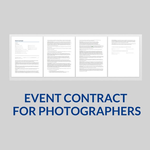 Event Photography Session Contract Event Photographer - Etsy
