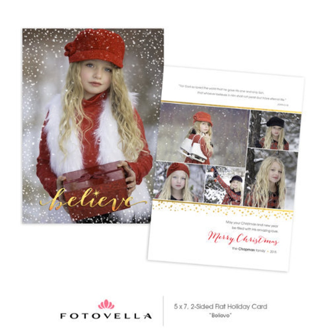 Christian Religious Christmas Photo Card Photoshop Template - for ...