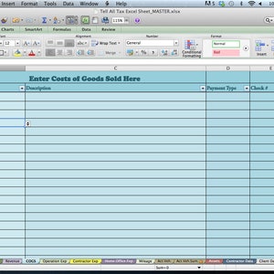 Photography Tax Spreadsheet | Income and Expense Tracker for ...