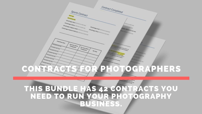 Photography Contract Bundle | 42 Editable Templates for Photographers ...