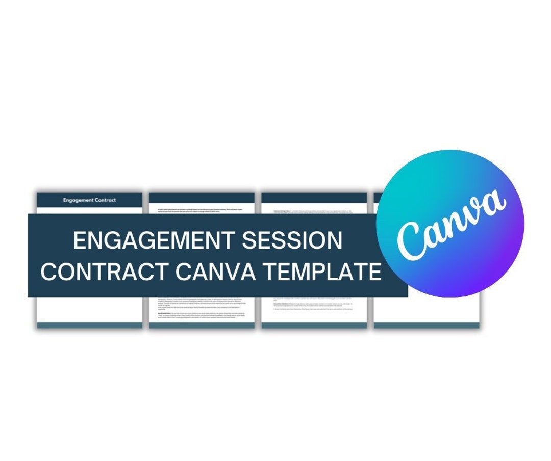 Engagement Session Contract for Canva, Engagement Session, Photography ...