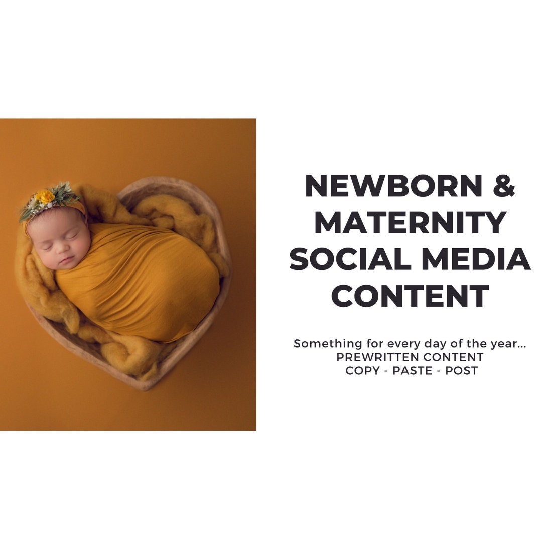 Newborn and Maternity Photography Social Media Kit | 365 Prewritten ...