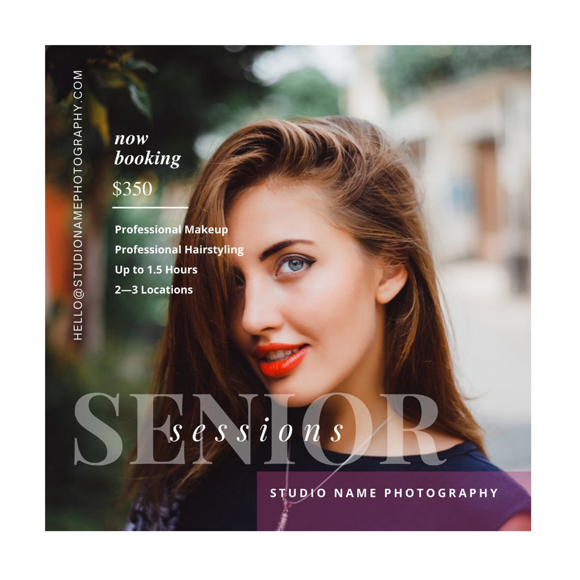 Senior Photography Session Marketing Template for Canva - Etsy