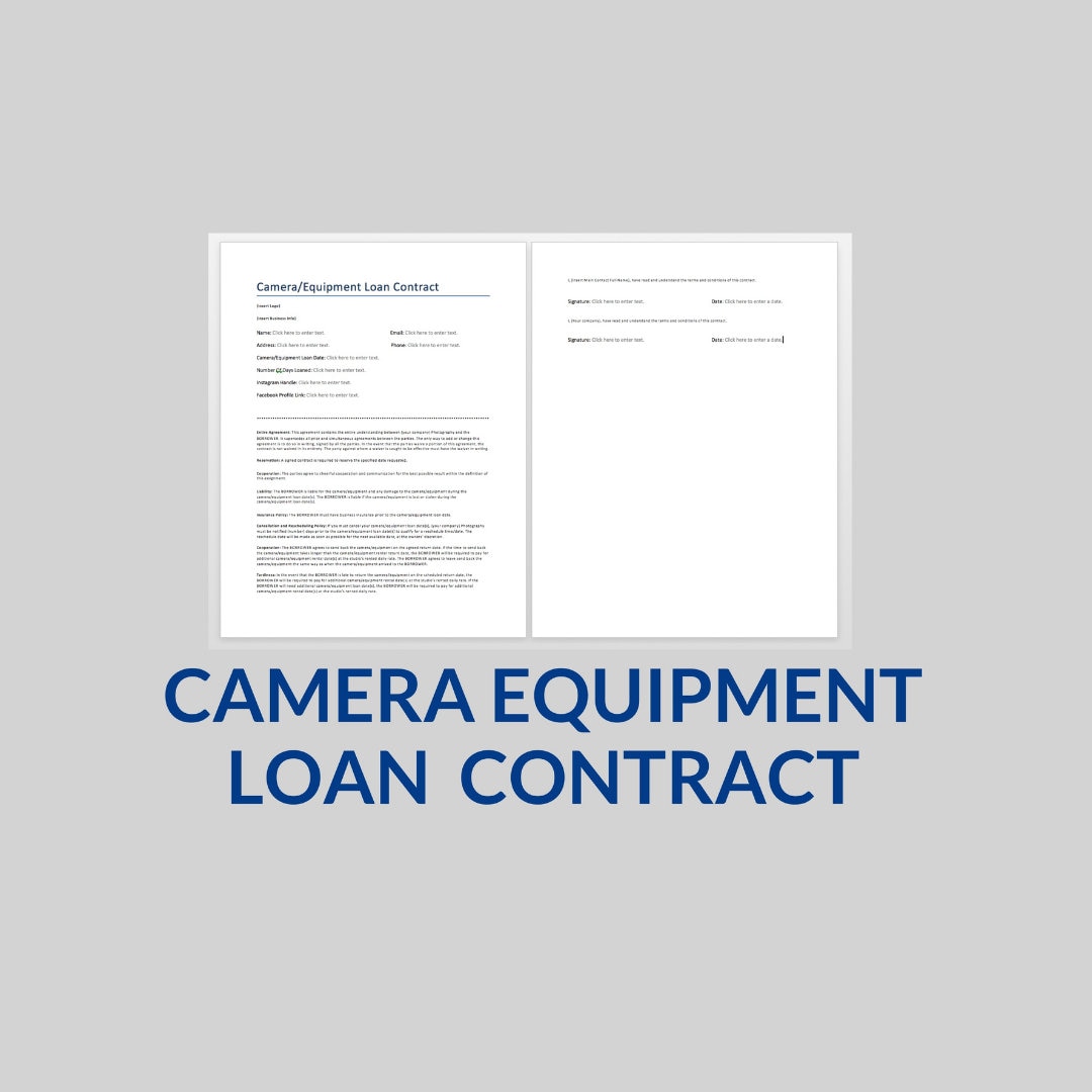 Equipment Loan Agreement Template