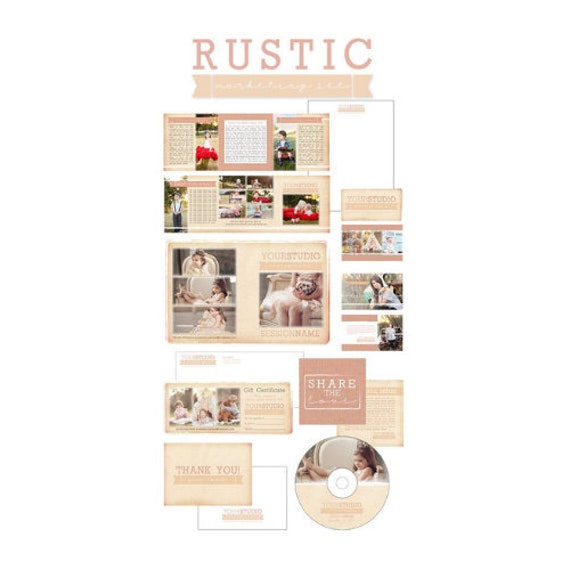 Rustic Photography Marketing Set for Photographers | Etsy