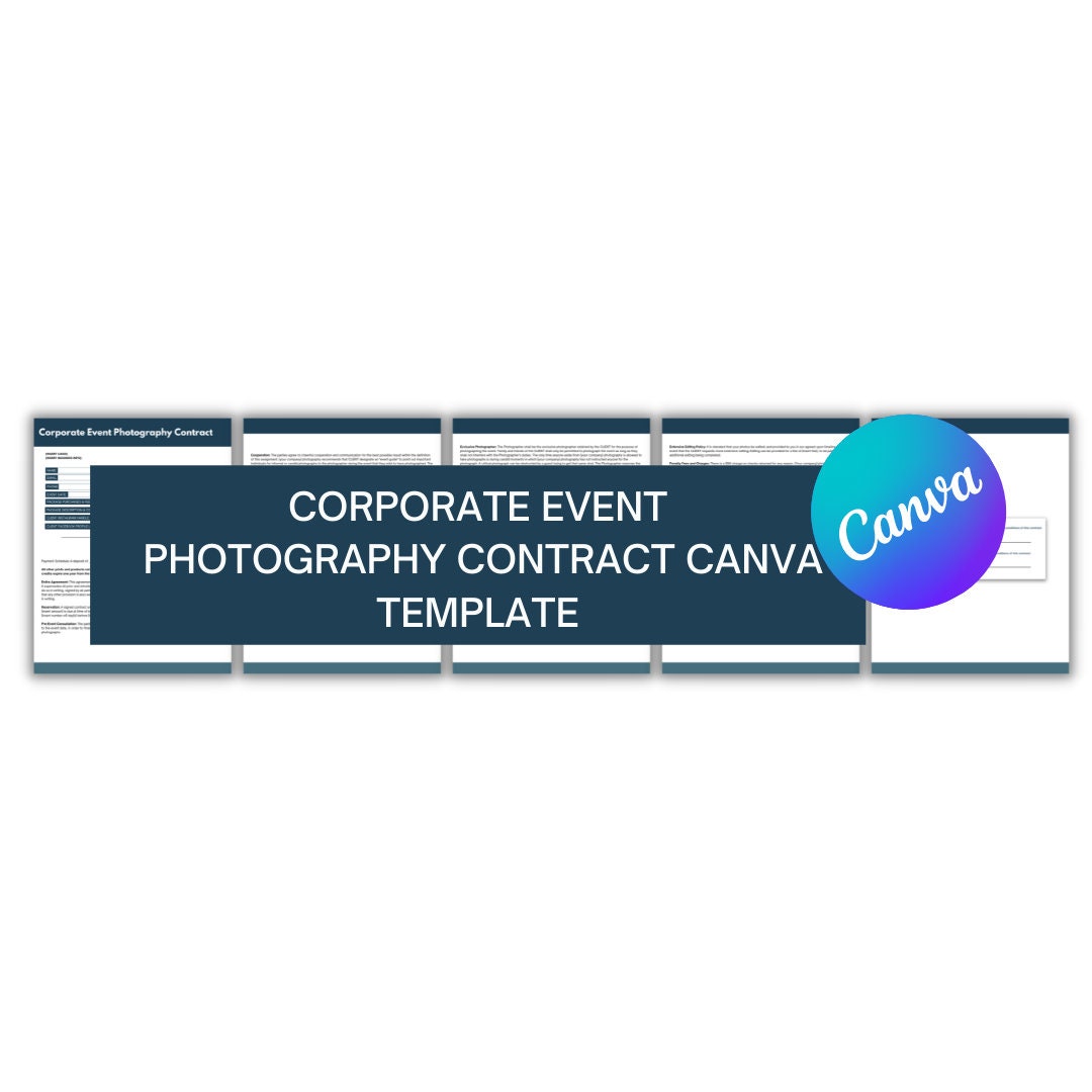 Contrato de fotografía de eventos corporativos para Canva, Contrato de ...