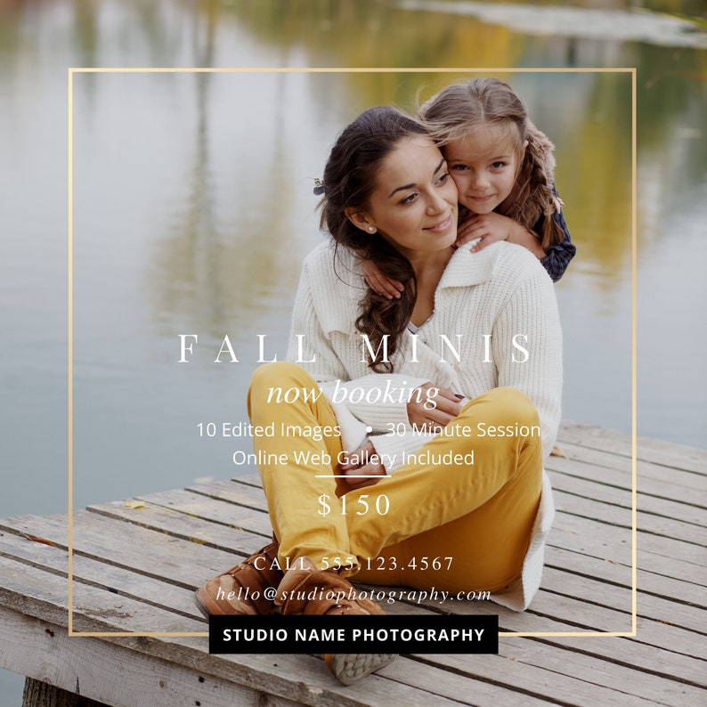 Fall Mini Session Marketing Template Fall Canva Marketing - Etsy