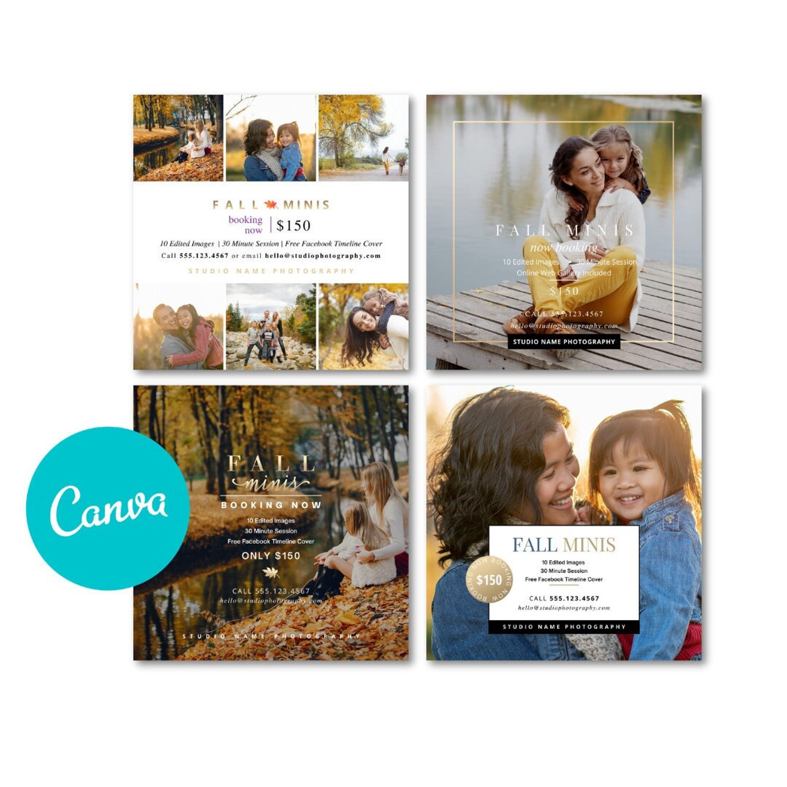 Fall Mini Session Marketing Template Fall Canva Marketing - Etsy