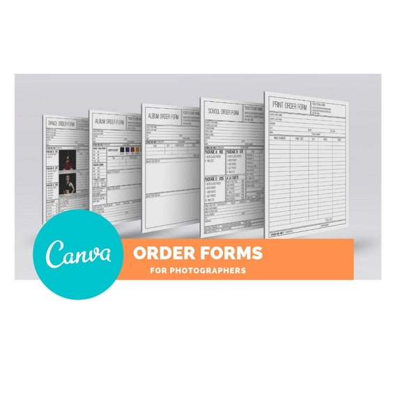 Photography Order Form Templates Canva Photographer Order - Etsy