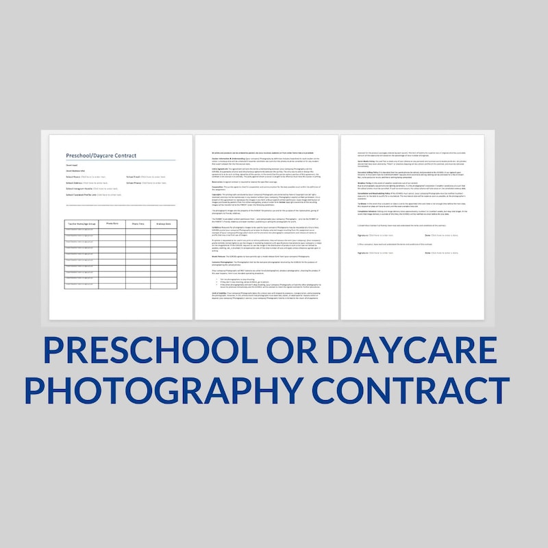 Preschool Contract - Etsy