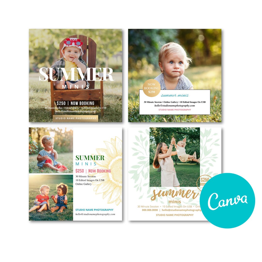 Summer Mini Session Marketing Template, CANVA Photography Summer Mini ...